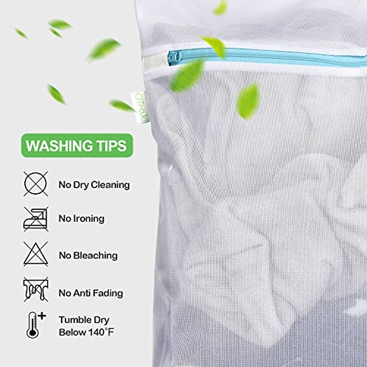 OTraki Large Mesh Washing Bag 43 x 35 in XL Laundry Bag Jumbo Washer Machine Net Protector for Travel Camp College Student Dorm Delicates Coat Dress Bedding Blanket Sheet Robe Cleaning Organizer Blue