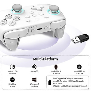 GuliKit KK3 Max, Kingkong 3 Max Controller with 4 Back Buttons, Hall Joysticks and Triggers, Wireless for Switch OLED/PC/Android/MacOS/iOS/Steam Deck, 1000Hz Polling Rate for Wins - Black