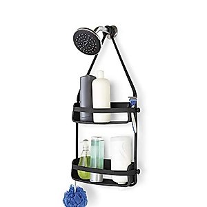 Umbra Flex Hanging Shower Caddy, Bathtub Shelf and Bathroom Organizer, Black