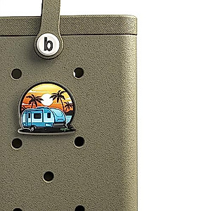 BOGGbeans Outdoor Charms for Bogg Bag, Simply Southern Totes, and Similar Styles. Acrylic 3" Outdoor Charm Accessories for Beach Totes (Camper)