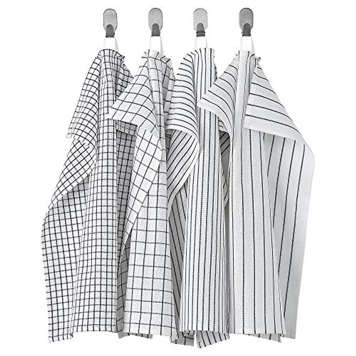 Ikea RINNIG Tea-Towel, White/Dark Gray/Patterned, 18x24 (45x60 cm)