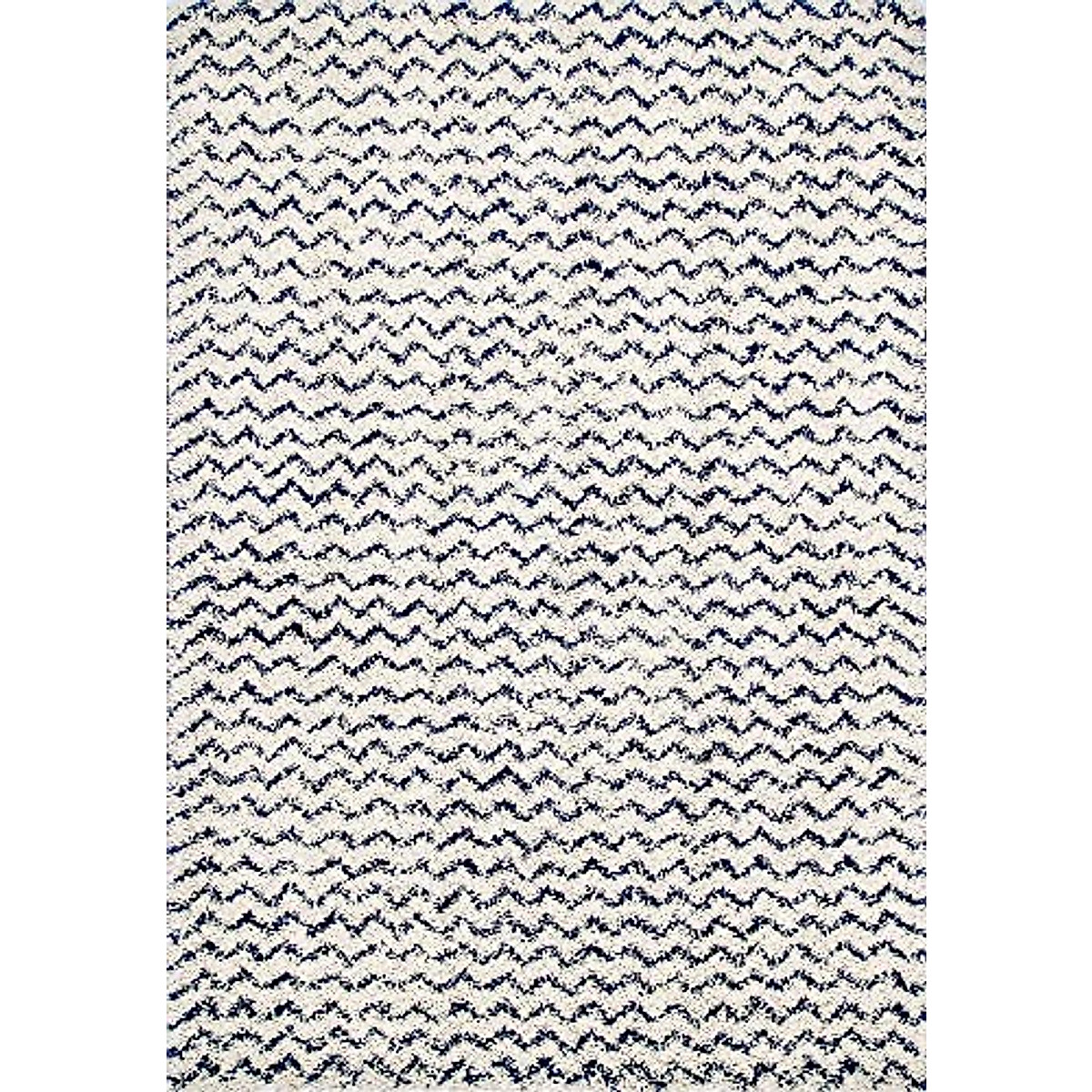 nuLOOM Cuellar Chevron Shag Area Rug, 5' x 8', Navy