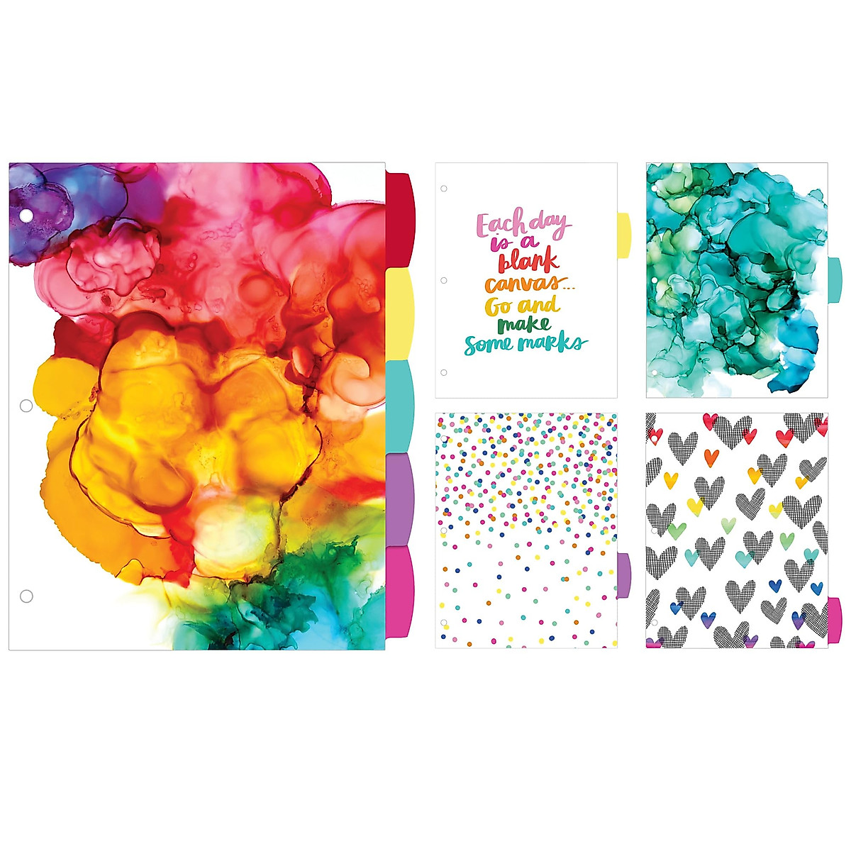 Avery + Amy Tangerine Designer Collection Big Tab Dividers, Rainbow Vibes, 5-Tab Set (11394)