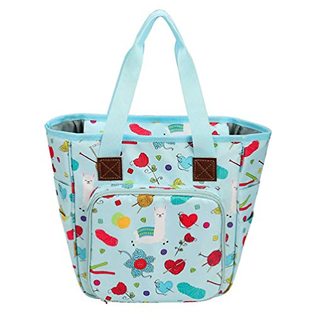 EXCEART Yarn Storage Knitting Bag Sewing Embroidery Project Handbag Crochet Hooks Knitting Needles and Accessories Organizer