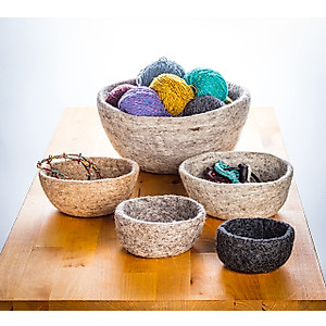 Abbott Collection 28-NEPAL-05-TAUPE Nesting Bowls. Set of 4, Taupe Mix