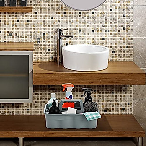 Lawei Cleaning Supplies Caddy, Plastic Cleaning Tool Caddy with Handle, Portable Shower Basket Storage Caddy Tote Organizer for Cleaning Products, Spray Bottles, Cleaning Brush Sponge Bottle Holder