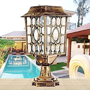 MODEBHD Simple Modern Waterproof Outdoor Column Light Solar LED Landscape Garden Pillar Lamp Professional Rainproof Rust Prevention Aluminum Post Light Villa Lawn External Glass Guardrail Porch Lights