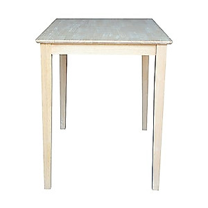 International Concepts Solid Wood Top Dining table, 30 x 48, Unfinished