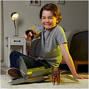 DC Comics, Hawk Cruiser Patrol, Includes Black Adam and Hawkman Action Figures, Over 16-inch Wide, First Edition, Super Hero Kids Toys for Boys and Girls Aged 4 and Up