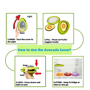 4 Pack Reusable Silicone Food Storage Containers - Avocado Saver & Onion Storage, BPA-Free, Fruit and Vegetable Anti-Oxidation Storage Box, Prevent Flavor Mixing, Fresh Pod for Fridge, Keep Fresh