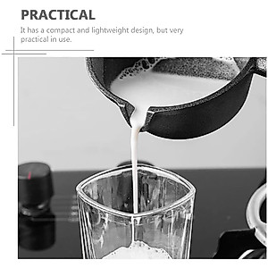 Cabilock Melting Pot Cast Iron Sauce Pan Pre- Seasoned Basting Pot Nonstick Baking Pan Stockpot Butter Melting Pot Kitchen Cheese Pan with Wood Handle for Oil Milk Candy Chocolate Cast Iron Cookware