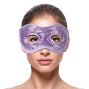 NEWGO Gel Eye Mask Reusable Cooling Eye Mak with Eye Holes, Cold Pack Eye Ice Pack Hot Cold Eye Compress for Puffy Eyes Migraine Headache, Stress Relief, Dry Eyes Dark Circles (Purple)