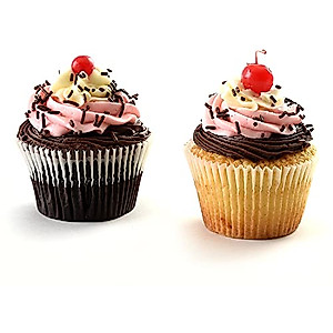 100 Jumbo Cupcake Muffin Liners 2 1/4" X 1 7/8" | Large Tall White Fluted Baking Cups Cupcake Liners