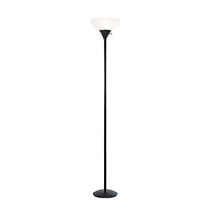 Normande Lighting JS1-161 Torchiere Floor Lamp, Black,White