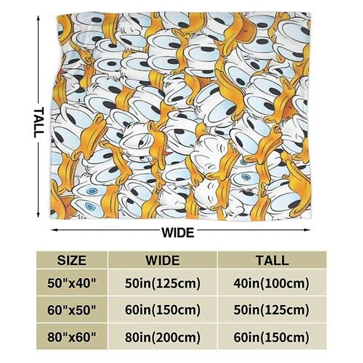 Funny Don.ald Duck Throw Blankets Fleece Blanket Super Soft Plush Throw Blanket 60"X50" Cozy Fuzzy Bed Blankets Microfiber Flannel Blankets for Couch, Bed, Sofa