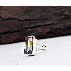 Watermelon Tourmaline Ring, 925 Solid Sterling Silver Ring, Tourmaline Quartz Ring, Women Ring, Statement Ring, Handmade Ring, Gift Ring (Size-9)