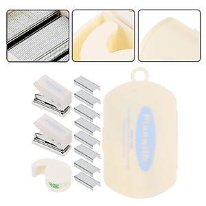 Staplers for Desk Mini Stapler 1 Set Desk Accessory Kits 3 in 1 Desktop Stapler Hole Punch Tape Dispenser Office Supplies Set for Office Home Stationery Gift White Mini Binder