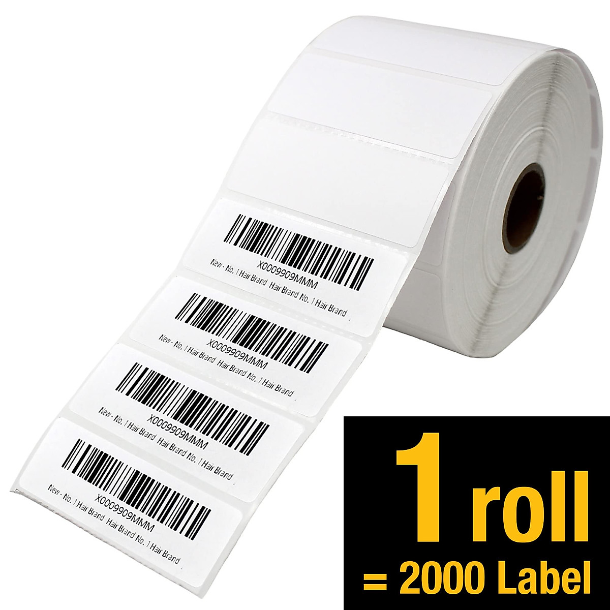 Jumuk Supplies 2 5/8" X 1” Direct Thermal Labels 2000 Per Roll Perforated Sticker for Barcode Shipping Labels Desktop Label Printers for Multipurpose Shipping Address (1 Roll (2000 Labels))