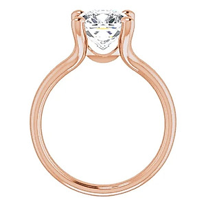 10K Solid Rose Gold Handmade Engagement Ring 3.0 CT Cushion Cut Moissanite Diamond Solitaire Wedding/Bridal Ring for Women/Her Propose Ring (5.5)