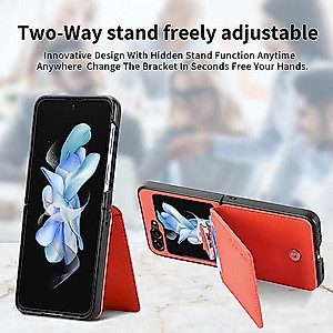 protective filp case Compatible with Samsung Galaxy Z Flip 5 Wallet Case with Ring, Galaxy Z Flip 5 2023 Case with Card Holder Premium PU Leather Protective Phone Case Cover ,Slim Protection Shockproo