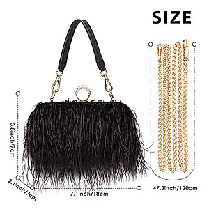 Feather Purse Feather Clutch Feather Bag Ostrich Clutch Feather Bags For Women Handbag With Feathers Ostrich Feather Purse Purse With Feathers Bag With Feathers Feather Evening Bag Feather Handbag