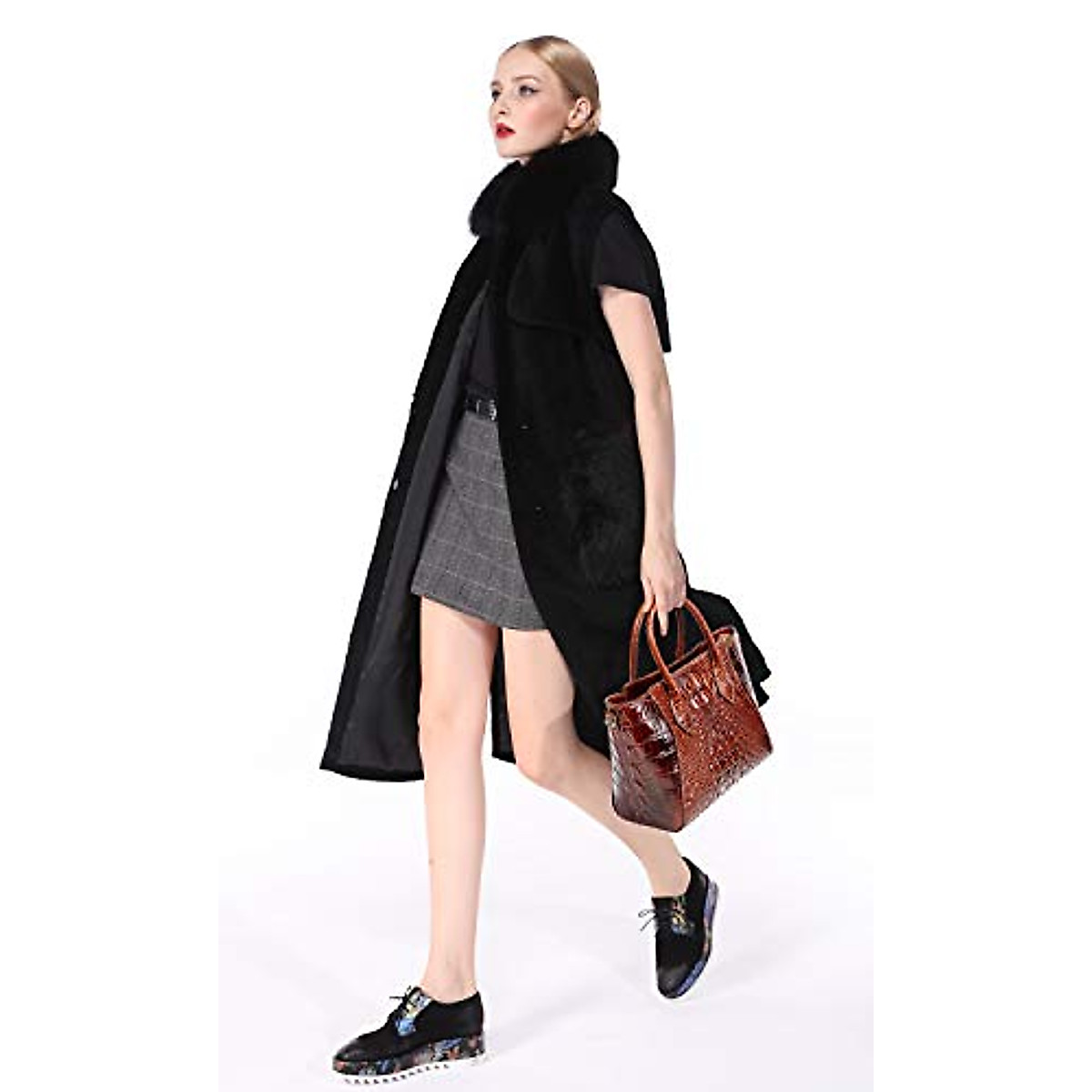 PIJUSHI Designer Crocodile Handbags for Women Genuine Leather Purses Top Handle Shoulder Bag (6082 Brown)