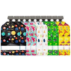 Simple Modern Reusable Baby Food Pouches, 10 pack | 5oz | Assorted & Disney Reusable Baby Food Pouches for Toddlers, 10 pack | 5oz | Disney Princesses