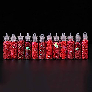 12 Bottle/Set Manicure Sequins Nail Art Glitter Sequins DIY Nail Beauty Filling Tools Nail Art Supplies for Eyes Makeup-603