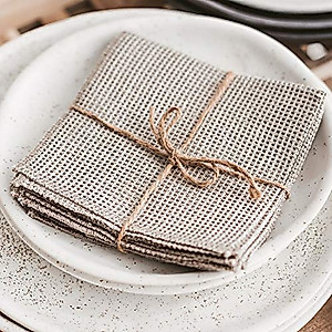 Reusable Makeup Remover Cloths - Pure 100% Linen Washcloths - 6-Pack 8x8-inches Open Weave Washable Face Wipes