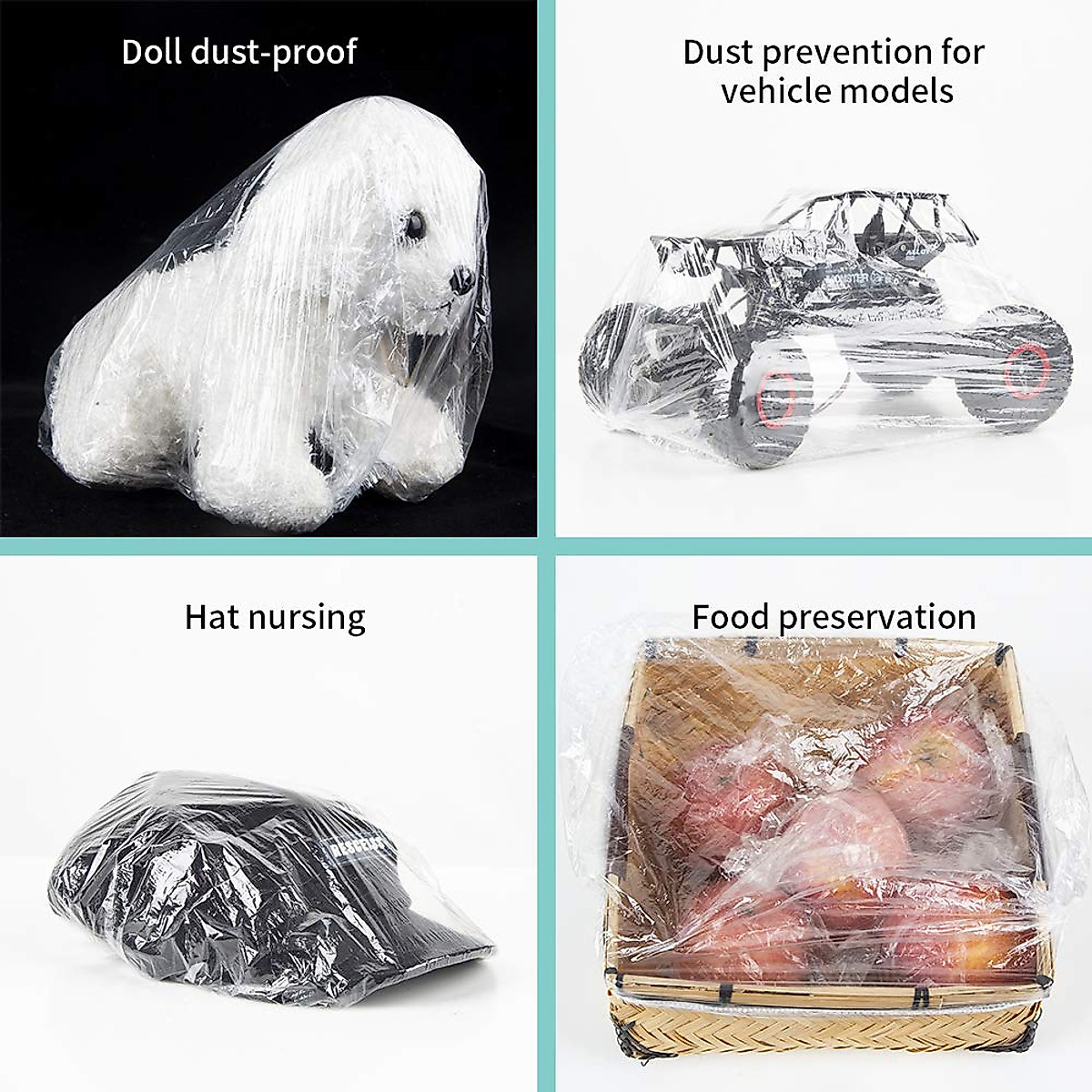 50PCS Disposable Shower Caps, Plastic Clear Thickening and Thick Waterproof Caps for Hair Treatment, Spa, Hotel and Hair Solon, Home Use,Portable Travel (Size 44CM)