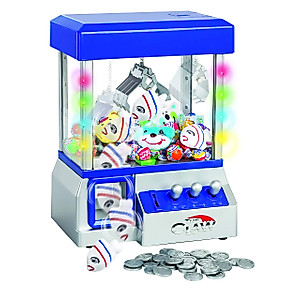 Claw Machine - Arcade Mini Toy Grabber Machine for Kids - Candy Machine- Retro Carnvial Music & Flashing Lights- Best Birthday Gift Game. Use Gumballs, Candy, Toys, or Small Prizes (Blue)
