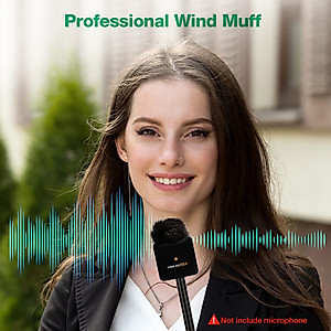 SUNMON Mic Pop Filter Furry Windscreen for Rode Wireless Go 2 Microphone，Windproof and Noisy, Rode Wireless Mic Cover Furry Foam Compatible with RODE Wireless Go 2 (2 PC)