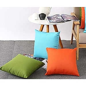 Augld 2Pack Outdoor/Indoor Throw Pillow Cover, Waterproof Solid Pillow Case Navy 18"x18"