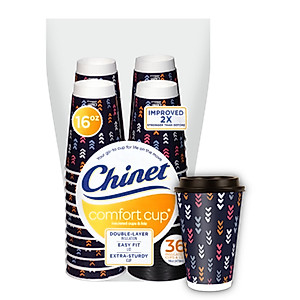 Chinet Comfort-Cup 72 Count Double-Wall Hot Cups & Lids, 16 Ounce