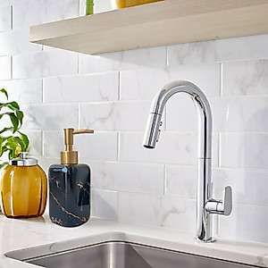 10 Oz Square Marble Soap Dispenser Black Soap Dispenser for Bathroom Ceramic Liquid Soap Dispenser with Golden Pump Premium Kitchen Soap Dispenser (Black Marble)