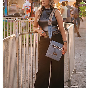 Wrangler Crossbody Bags for Women Satchel Purse Medium Shoulder Handbags with Detachable Guitar Straps,WG72-9360PK