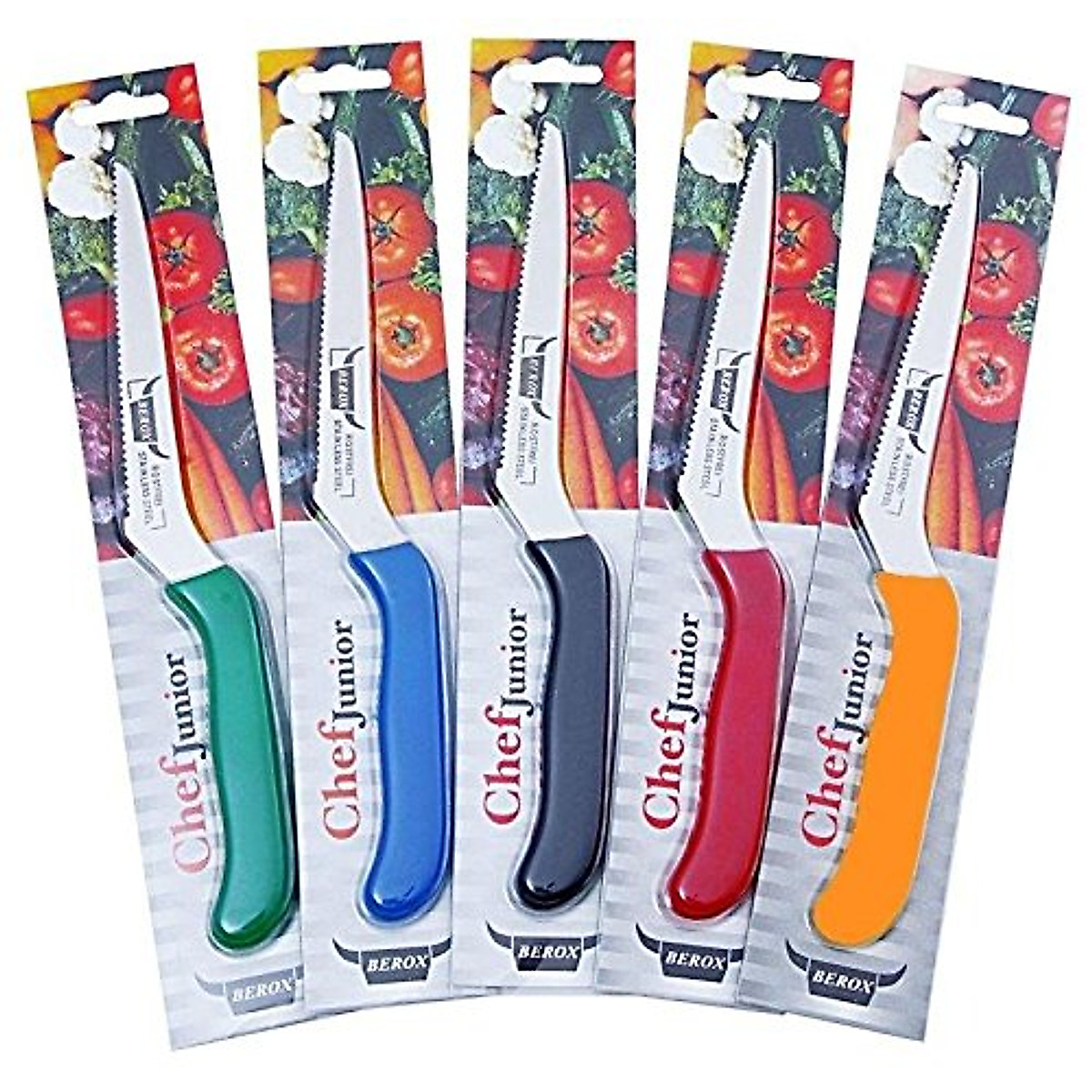 Berox Chef Junior 5 Inches Blade Kitchen Cutting Slicing Knife Offset Handle (Black)