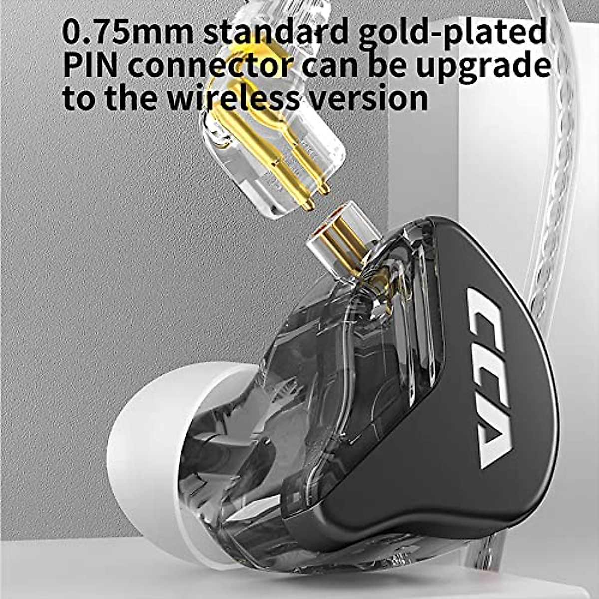 CCA CRA in Ear Monitor Earphone, Ultra-Thin Diaphragm Dynamic Driver IEM, Clear Sound & Deep Bass, Wired Earbuds with Mic and Tangle-Free Removable Cord