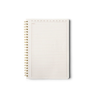 DesignWorks Ink A4-8.25" x 11.625" Speckled Ivory White Textured Paper Notebook Journal with Gold Accents, Lined Pages, and Durable Spiral Binding for Work, Writing, Journaling