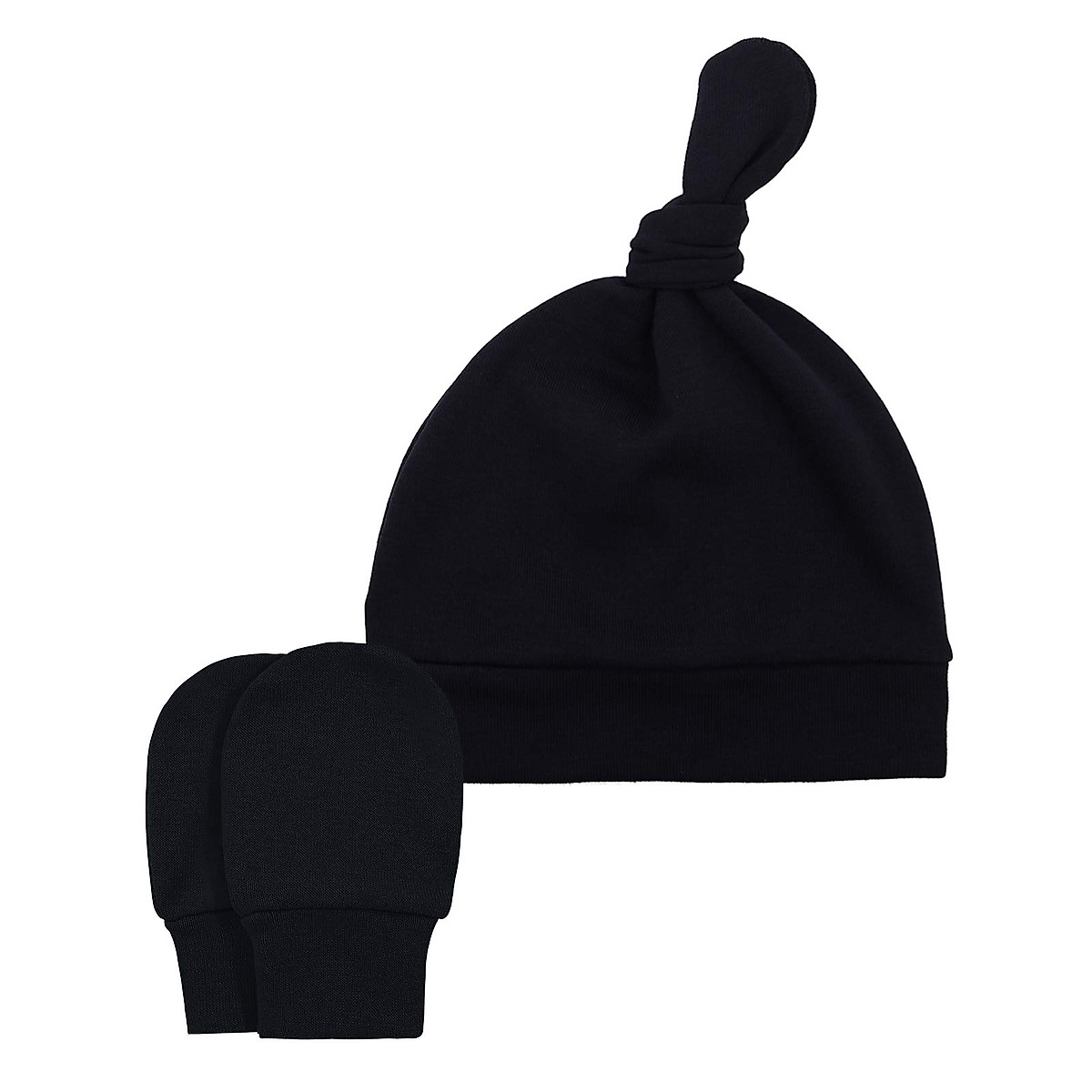 Baby Boy Hat and Mitten Set Baby Beanie for Boys Knot Newborn Hat Infant Caps Baby Accessories Fall Winter 0-6 Months 4 Pack A