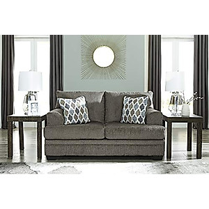 Signature Design by Ashley Dorsten Contemporary Loveseat with Accent Pillows, Slate Gray