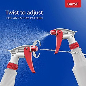 Spray Bottles (16 oz, 4 pack) Heavy-Duty Leak-Proof Plastic Adjustable Nozzle Bathroom Cleaning All-Purpose Gardening Made in USA