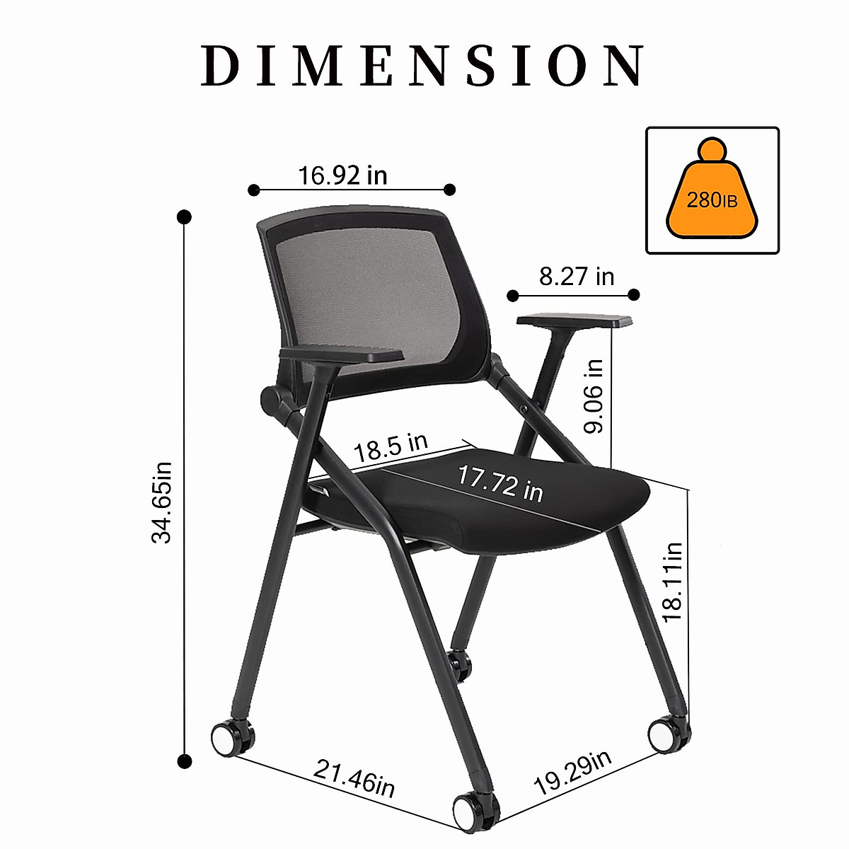 VACYOVKE 20 Pack Folding Chair with 280lb. Capacity Portable Nesting Commercial Seat for School Events Office Picnic Kitchen Conference Waiting Training Room