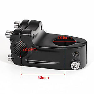 BMX Downhill Bike Stem Aluminum Alloy Fixed Gear Bicycle Handlebar Stem 28.6x22.2mm 0 Degree Black
