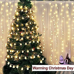 TURNMEON 100 LED 39.4 Ft Christmas Lights Globe String Lights Decor, Timer 8 Modes Plug in Fairy Lights for Bedroom Indoor Outdoor Christmas Decoration Home Yard Garden Xmas Tree Decor (Warm White)