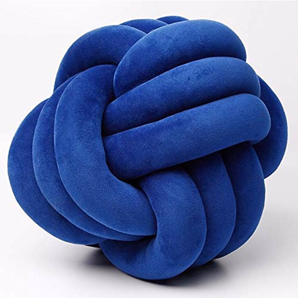CinYana Knot Ball Throw Pillow Plush Toy Household Decoration Bed Room Office Sofa Couch Decor Simple Knotted Pillow 3-Strand Cotton Ropes Weaving (13.8", Blue)