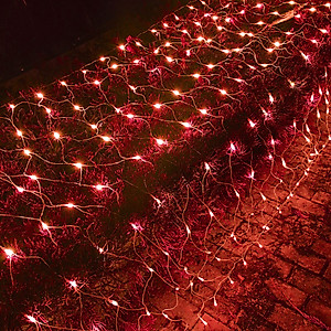 Dazzle Bright Color Changing Christmas Net Lights, 198 LED 9.8 ft x 6.6 ft RGB Connectable Mesh Lights with Remote, Waterproof Fairy Lights for Outdoor Bush Xmas Tree Garden Wedding Party Decorations