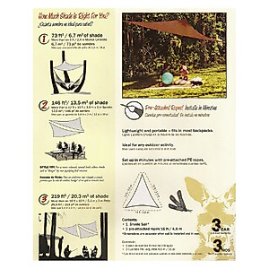 Coolaroo Ready-to-Hang Triangle Shade Sail Canopy, Mocha, 13 Feet