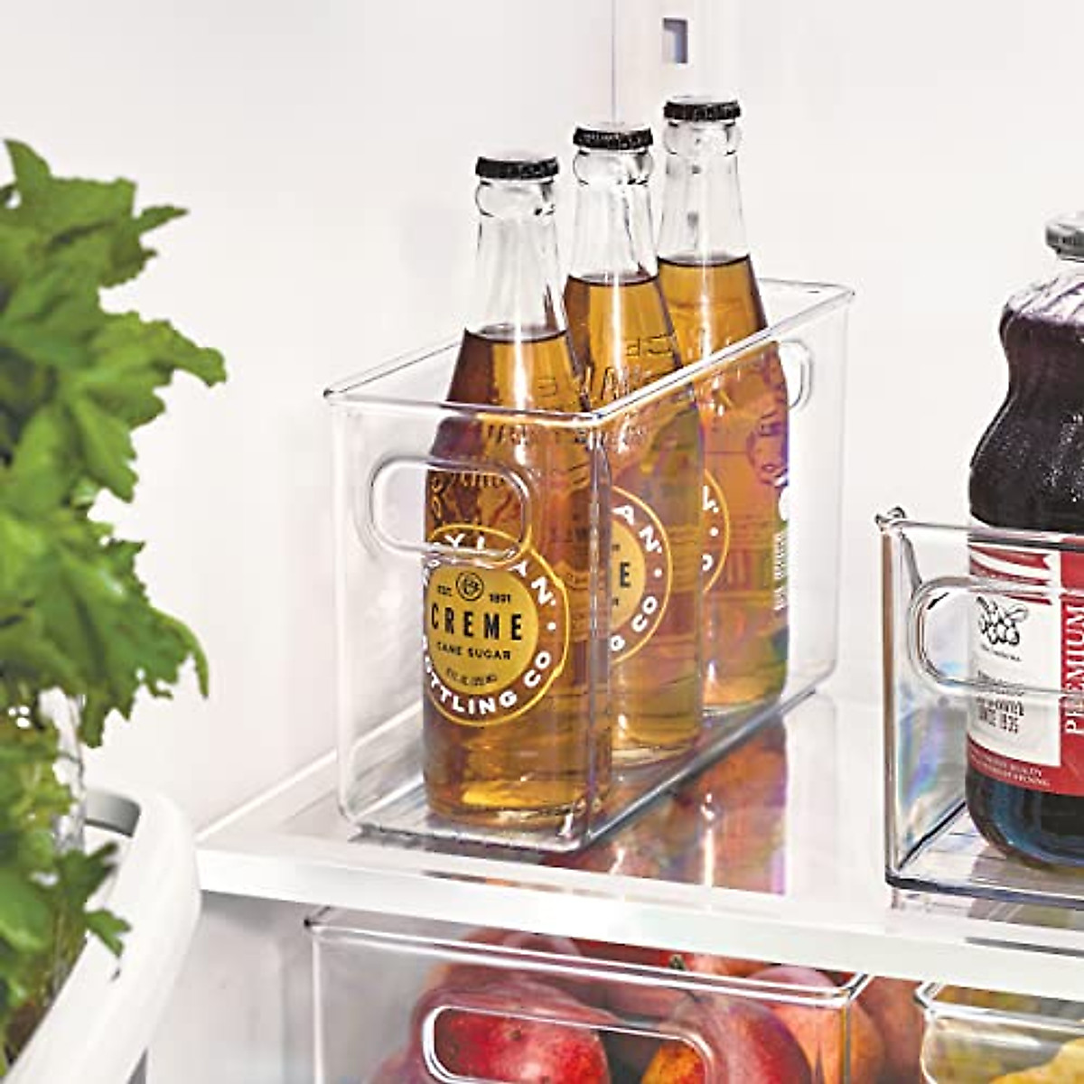 iDesign BPA-Free Plastic Pantry and Kitchen Storage, Freezer and Fridge Organizer Bin with Easy Grip Handles – 10” x 4” x 6”, Clear