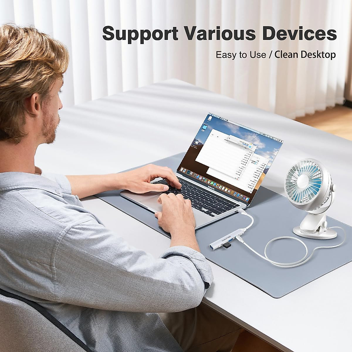 USB Port hub USB Hub 4 in 1, USB to USB 3.0 USB 2.0,4 Ports Portable USB Splitter Mini USB Docking Station Compatible with MacBook,iPad Pro,Dell HP Laptop,Phones